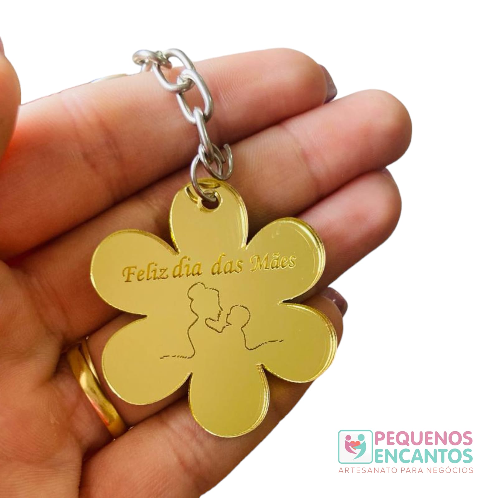 Pingente Formado de Flor – FELIZ DIA DAS MÃES – PeqShop